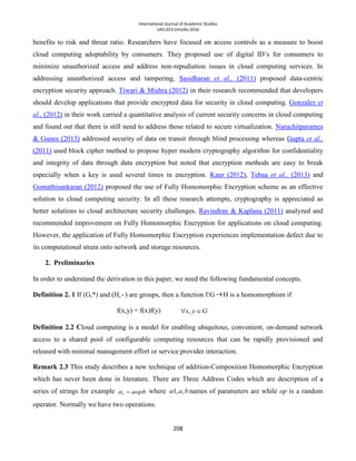 On theory and applications of mathematics to security in cloud computing: a case of addition ...