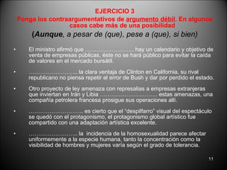 19. Los Conectores Contraargumentativos | PPT