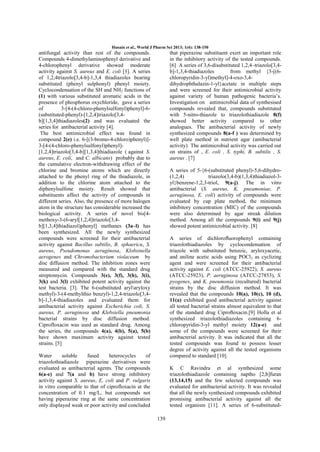 TRIAZOLOTHIADIAZOLES AS ANTIMICROBIAL AGENT: A SHORT RIVIEW | PDF