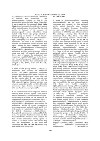 TRIAZOLOTHIADIAZOLES AS ANTIMICROBIAL AGENT: A SHORT RIVIEW | PDF