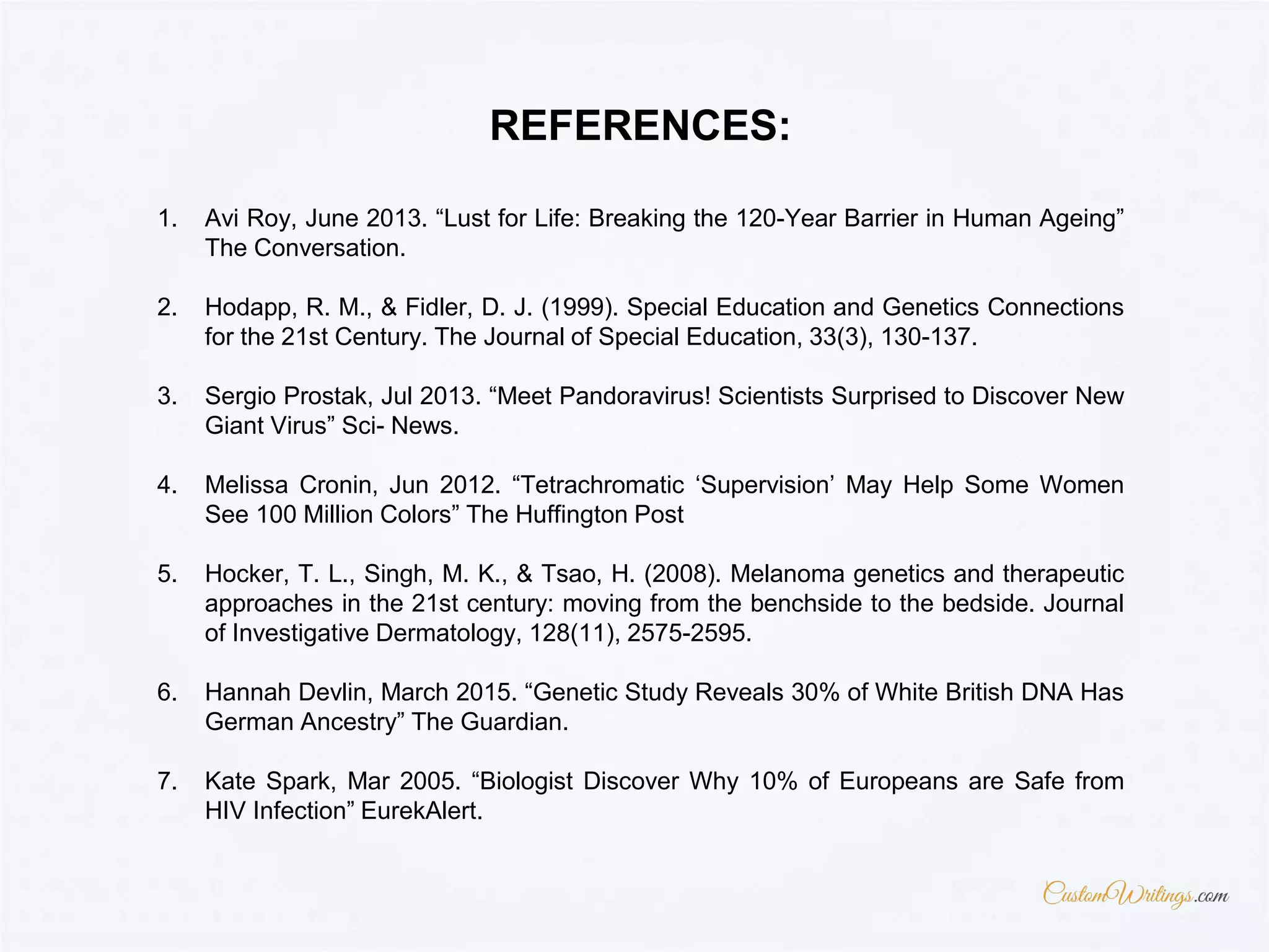 COMPLETE GUIDE ON WRITING A RESEARCH PROPOSAL ON GENETICS IN THE 21ST ...