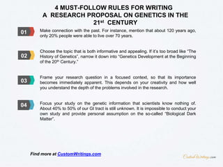 COMPLETE GUIDE ON WRITING A RESEARCH PROPOSAL ON GENETICS IN THE 21ST ...