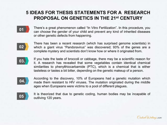 COMPLETE GUIDE ON WRITING A RESEARCH PROPOSAL ON GENETICS IN THE 21ST ...