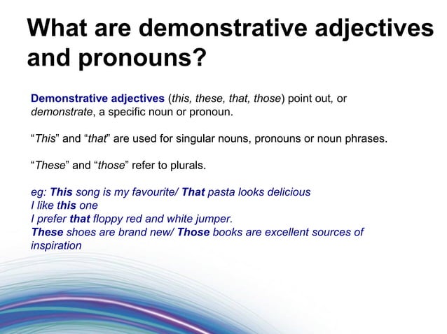 Foundations of Grammar 19: What are demonstrative adjectives and ...