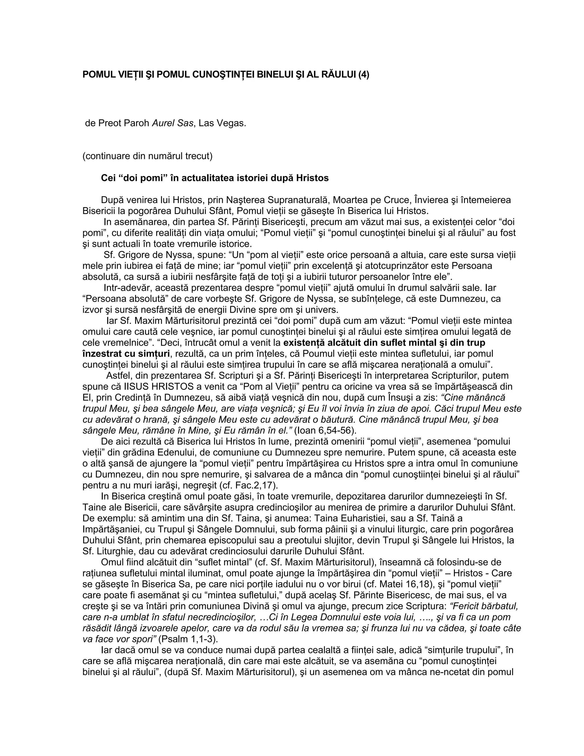 190.+meditatii+crestine$2 c+pomul+vietii$2c+aurel+sas | PDF