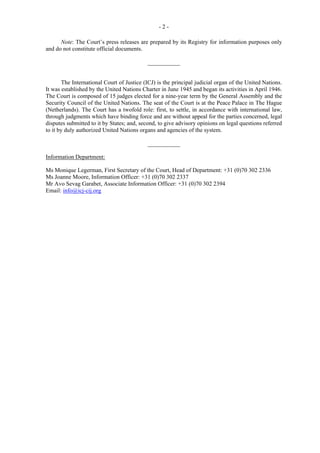 INTERNATIONAL COURT OF JUSTICE | PDF