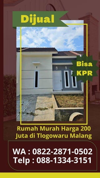 WA 0822-2871-0502 Rumah Dijual Sumbersuko Malang Dekat Poltekkom | PDF