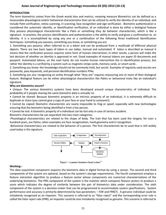 Palm Authentication Using Biometrics System Pdf Computing
