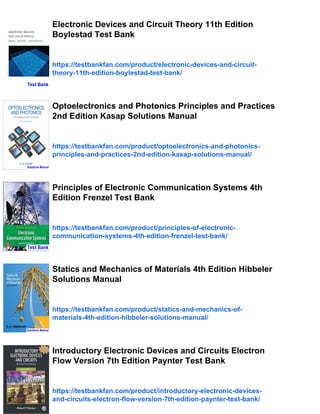 Principles of Electronic Materials and Devices 4th Edition Kasap ...