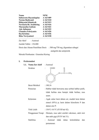 19008 self formulation asetosal. | PDF