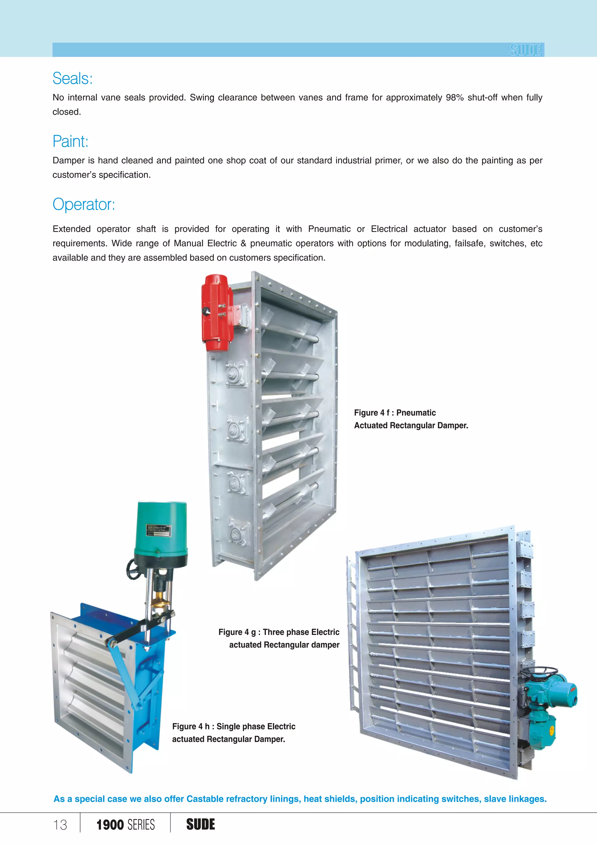 1900 series damper with electrical and pneumatic actuator | PDF