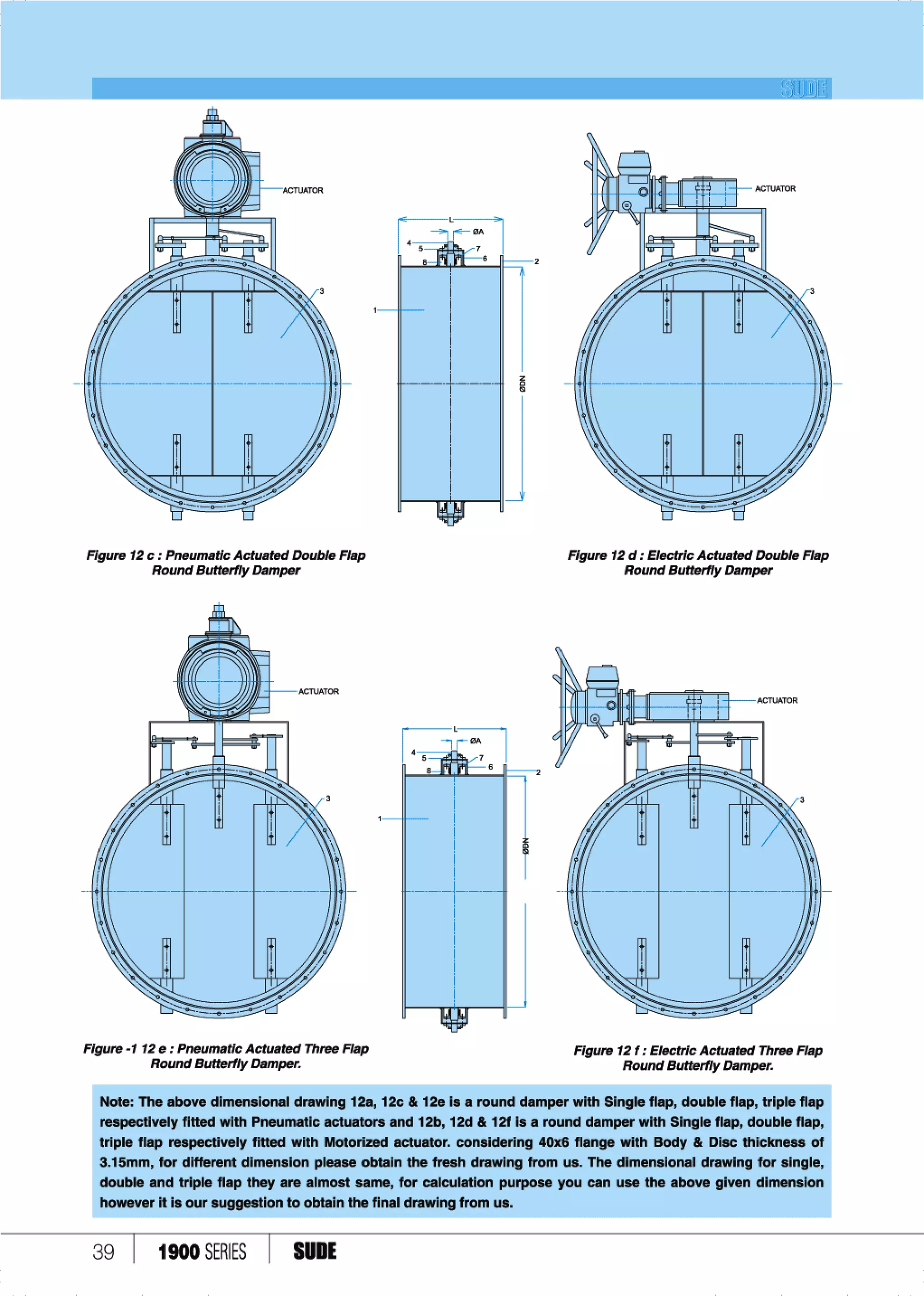 1900 series damper with electrical and pneumatic actuator | PDF