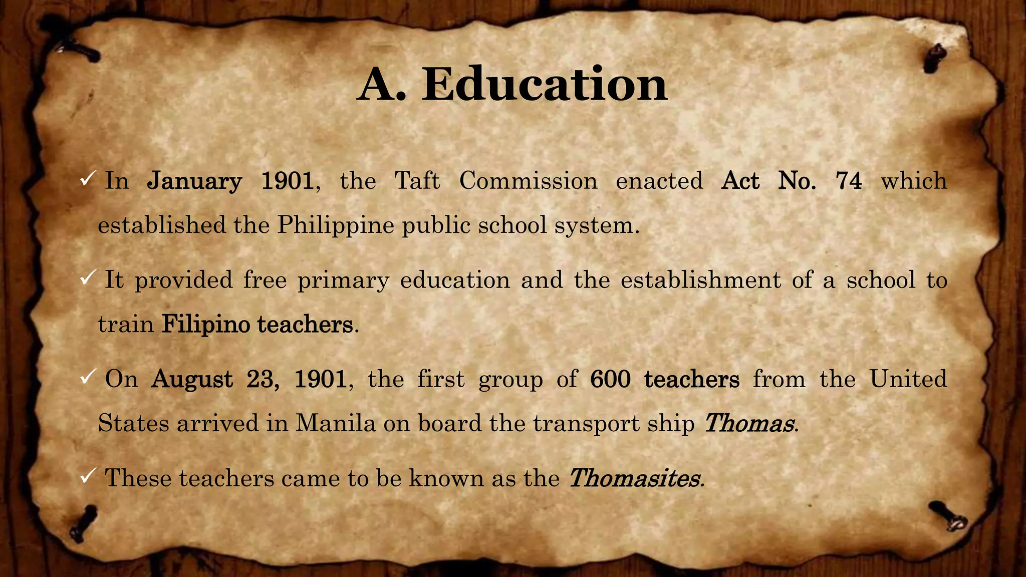 American Colonization Period in the Philippines (1901-1935) | PPTX