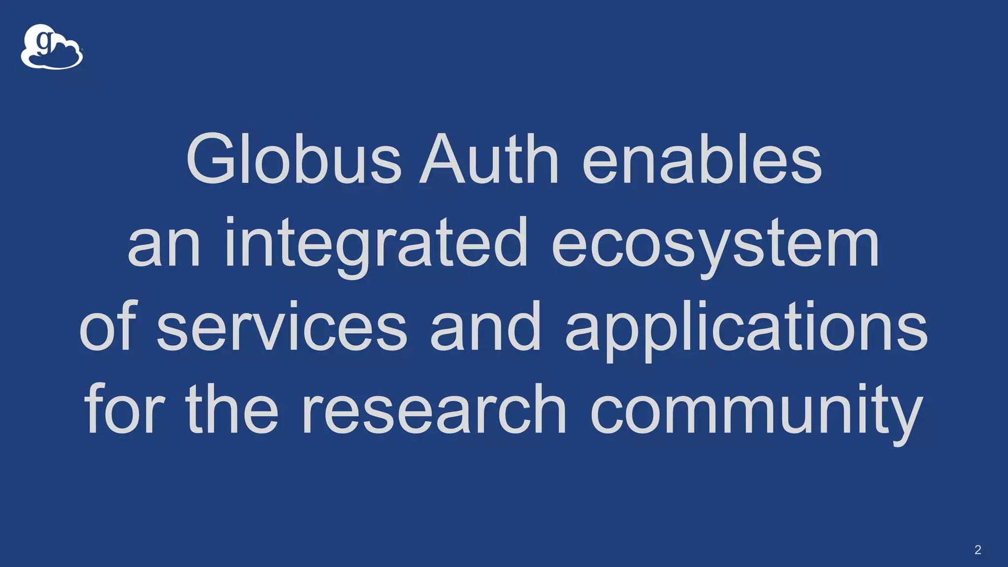 Building the Services Ecosystem (GlobusWorld Tour - STFC) | PPT