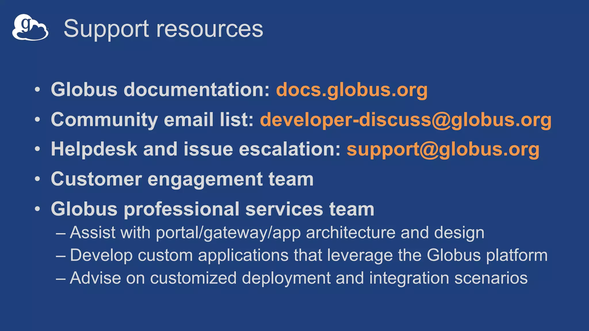 Building the Services Ecosystem (GlobusWorld Tour - STFC) | PPT