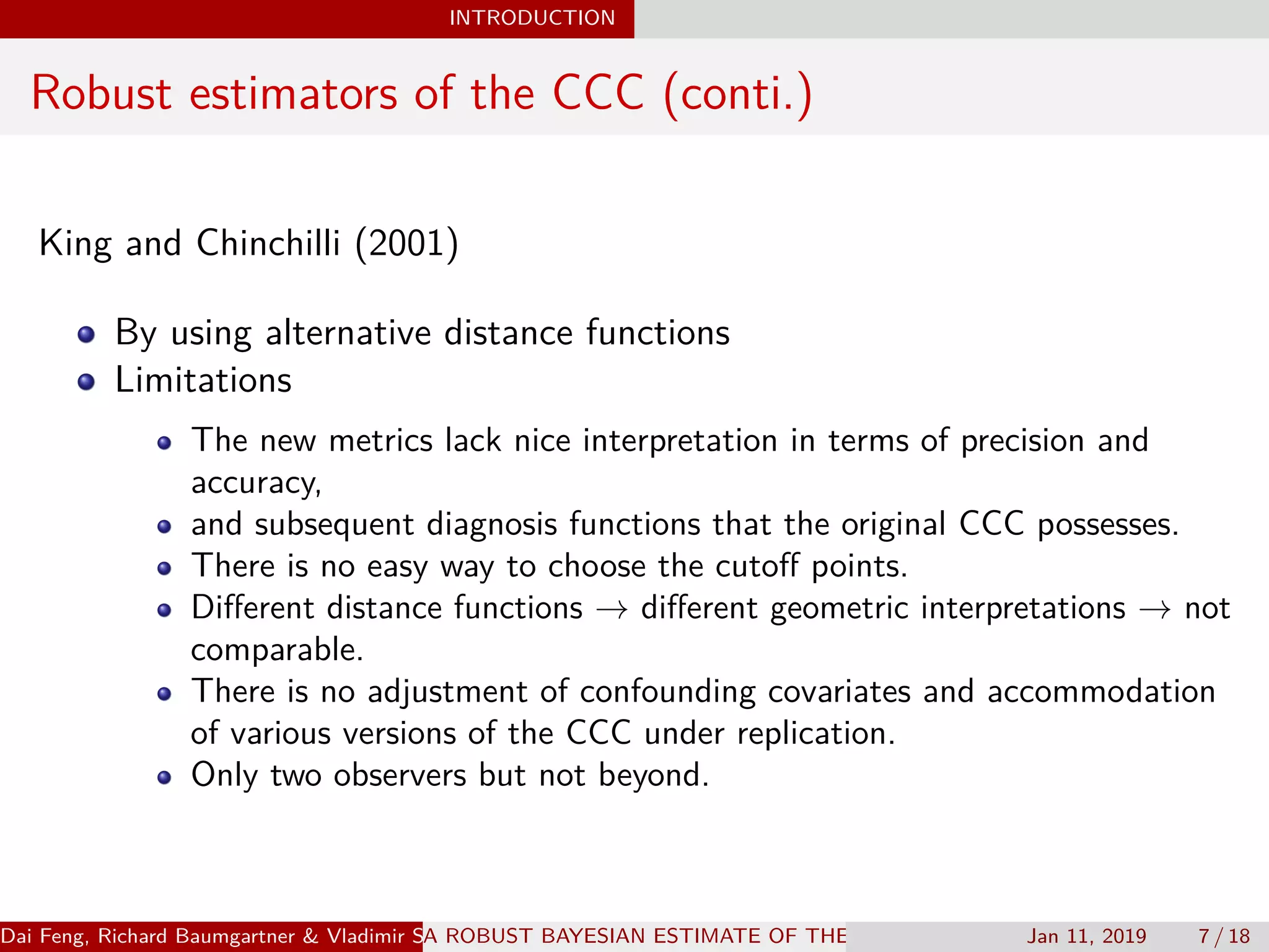Review: A ROBUST BAYESIAN ESTIMATE OF THE CONCORDANCE CORRELATION COEFFICIENT (PART 1) | PDF ...