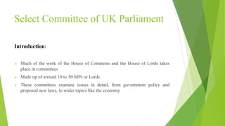 Select Committee of UK Parliament | PPT