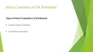 Select Committee of UK Parliament | PPT