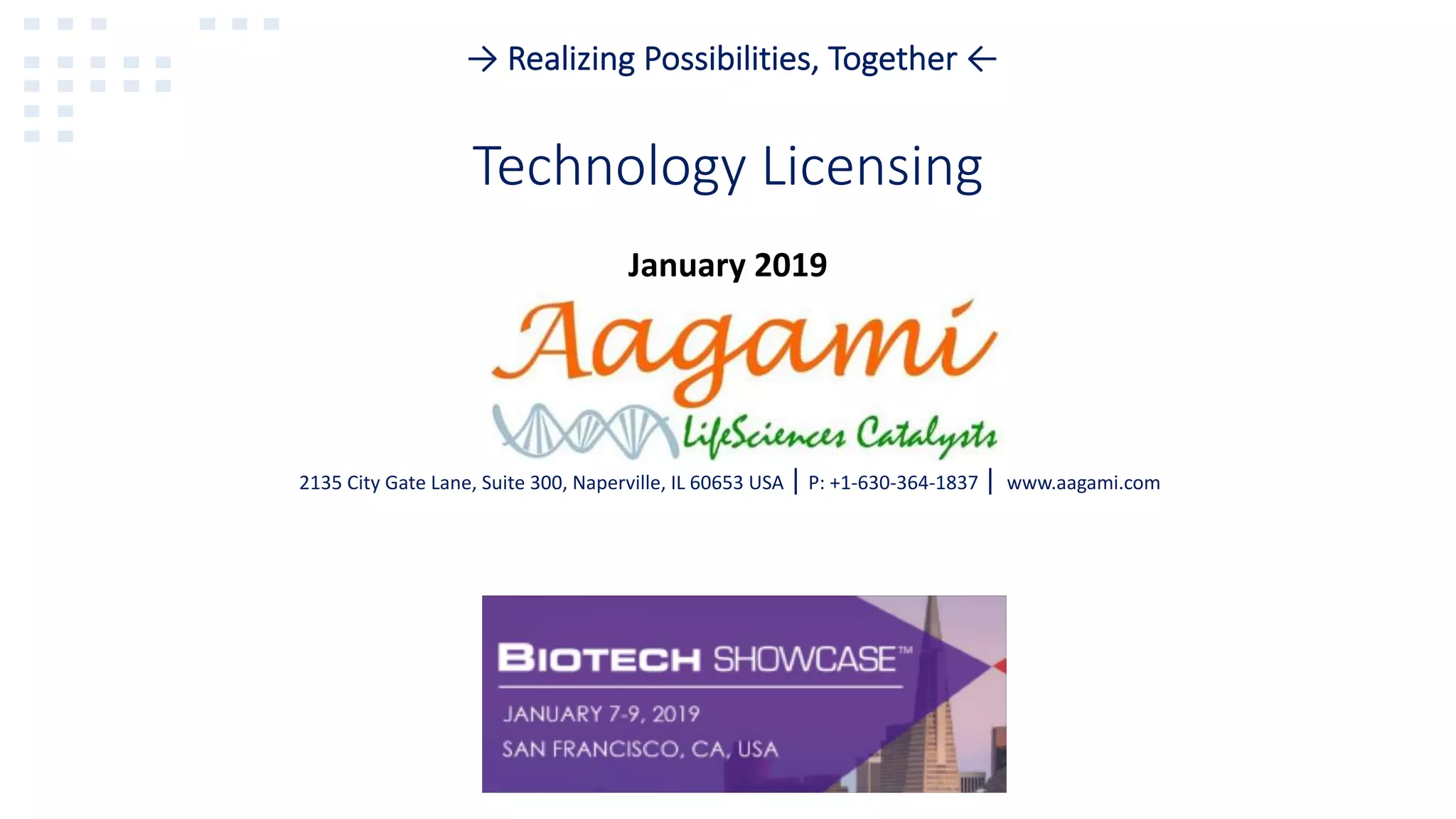 Aagami Technology Licensing Presentation | PPT