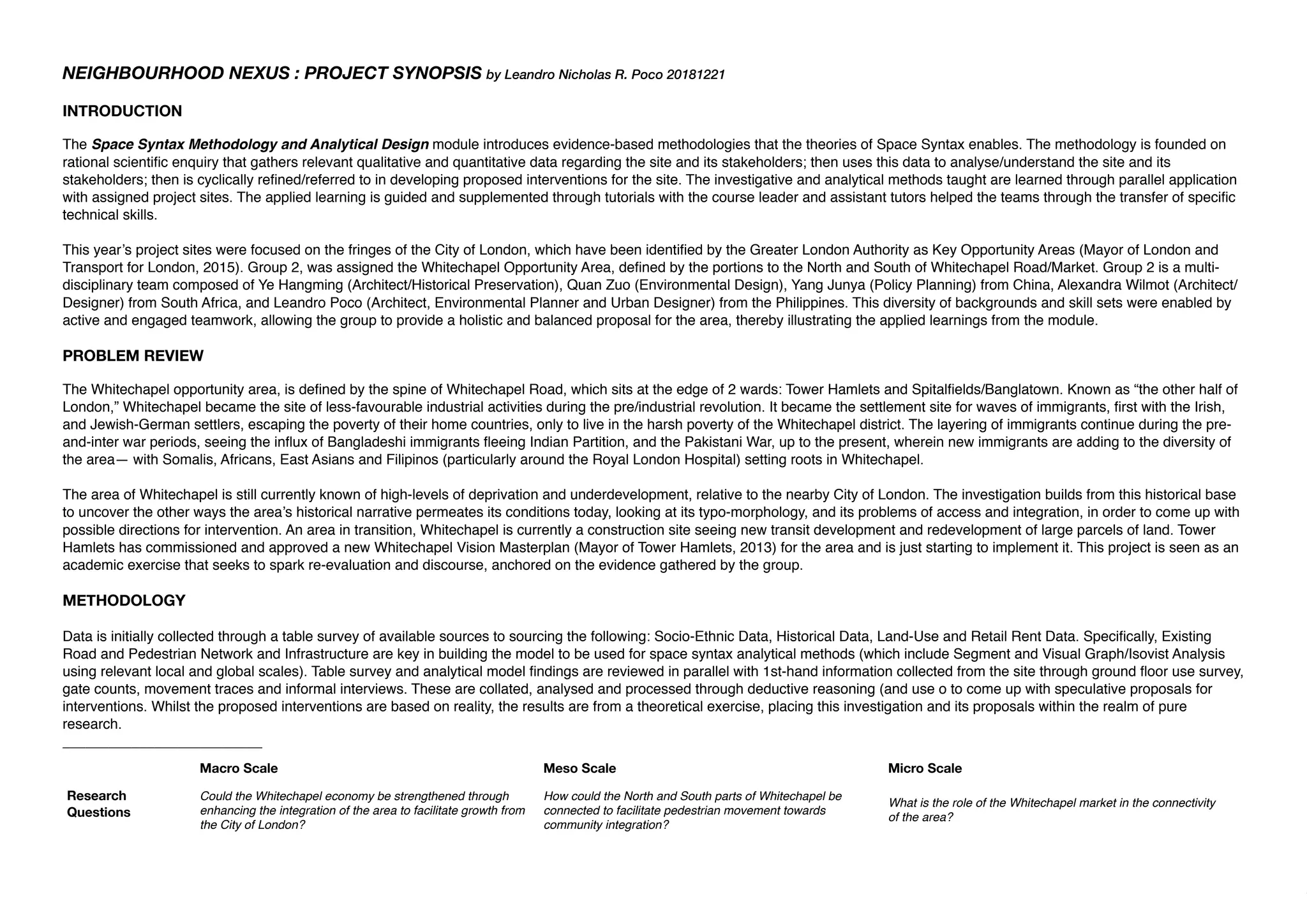 WhiteChapel, London City Fringe Opportunity Area | PDF