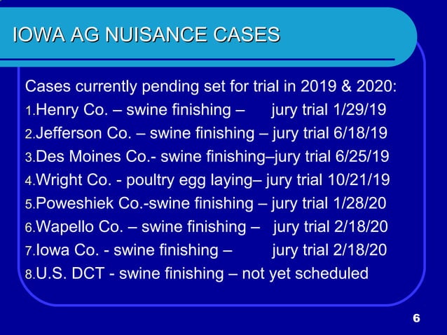 Iowa Regulations & Nuisance Case Update | PPT