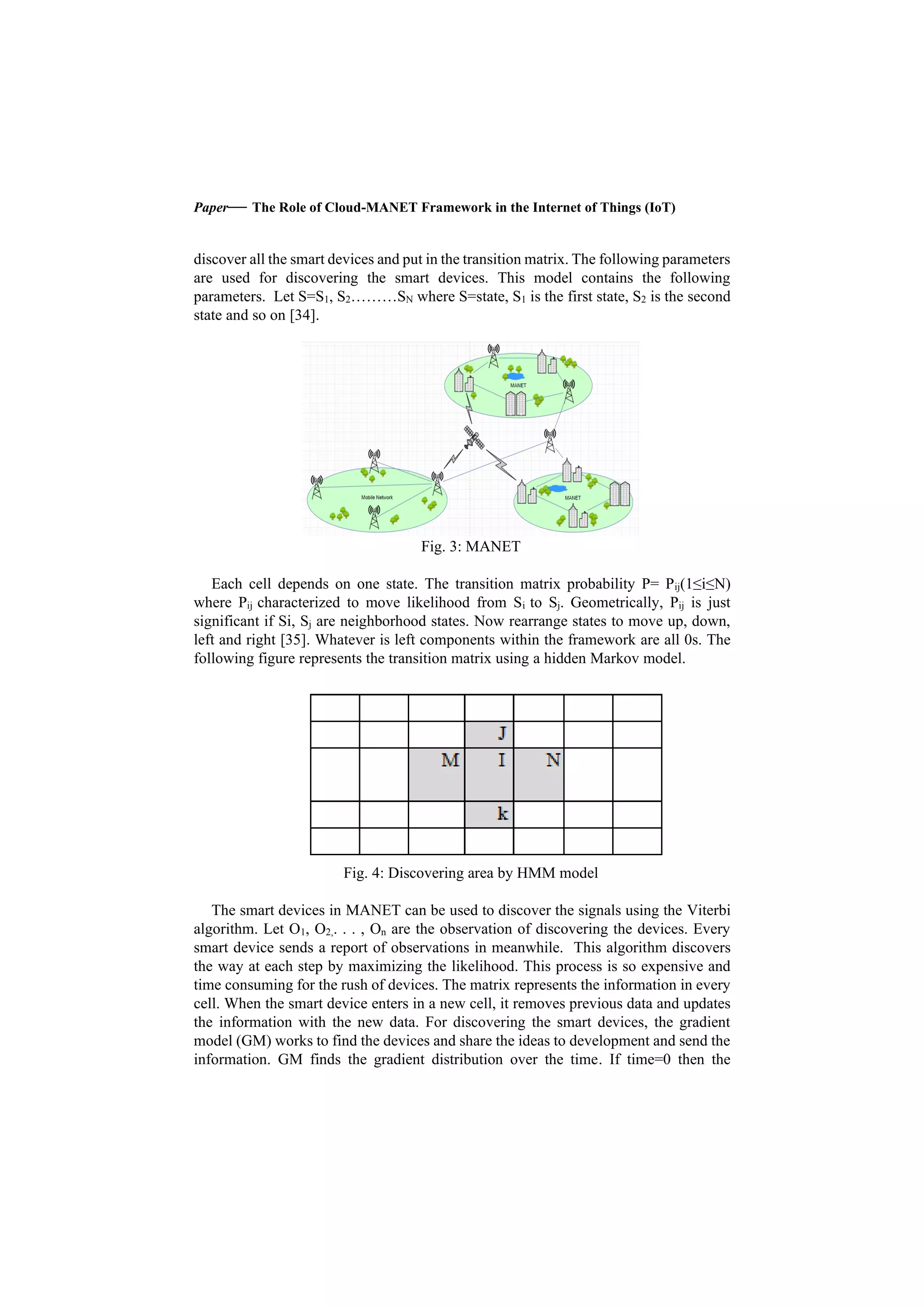 The Role of Cloud-MANET Framework in the Internet of Things (IoT) | PDF