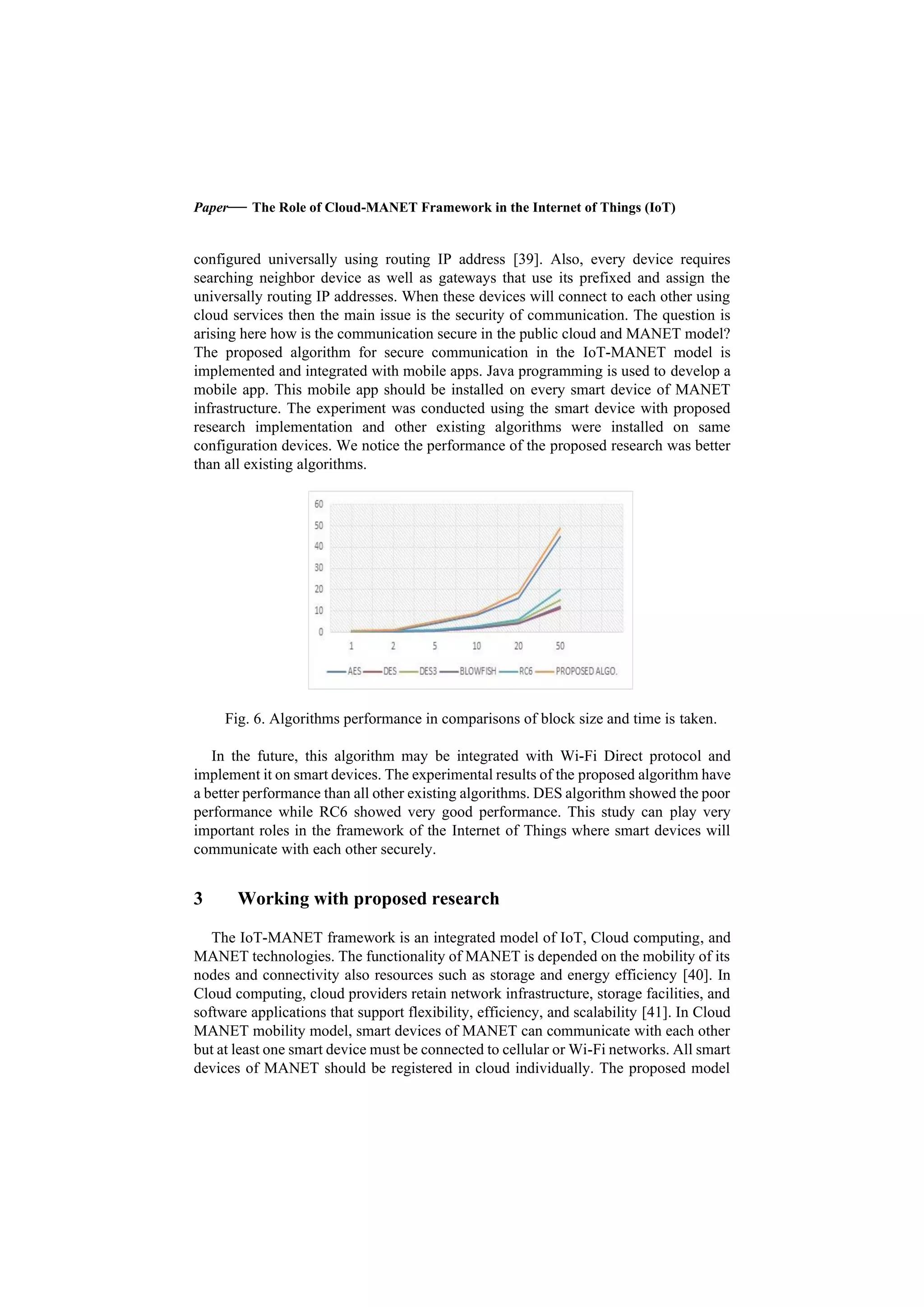 The Role of Cloud-MANET Framework in the Internet of Things (IoT) | PDF