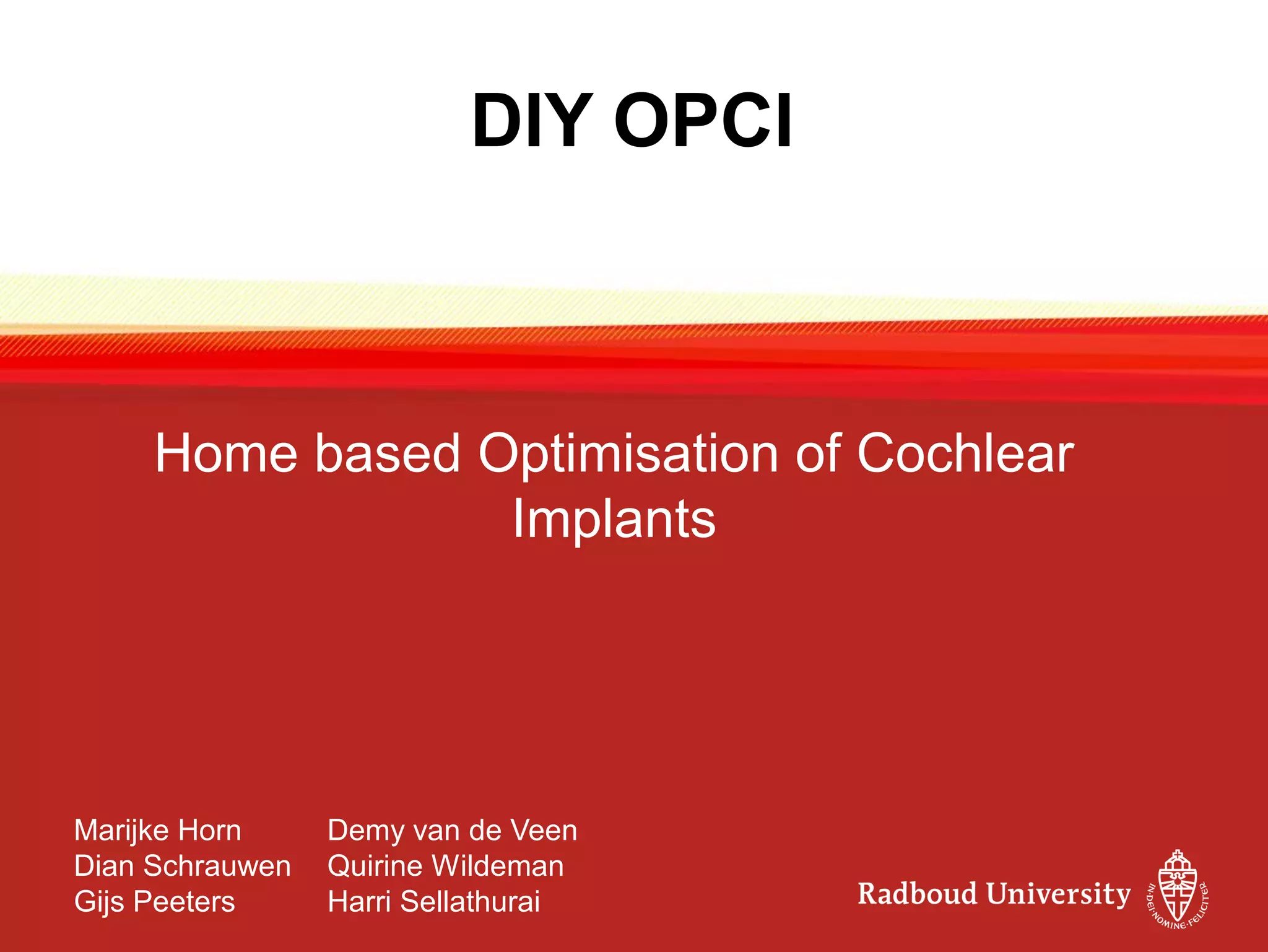 190228 pitch student groep 2 diy on cochlear implants (smb meeting) | PPT