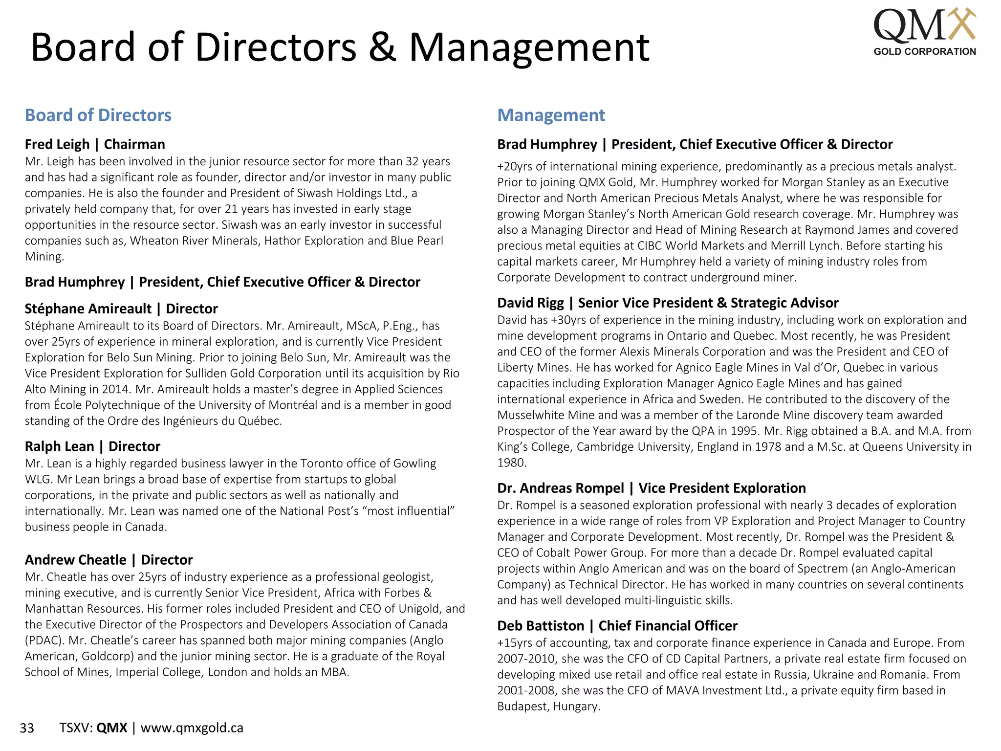 QMX Gold - Corporate Presentation | PDF | Commodities | Economy