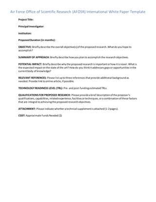 U.S. Air Force White Paper Templates | DOCX