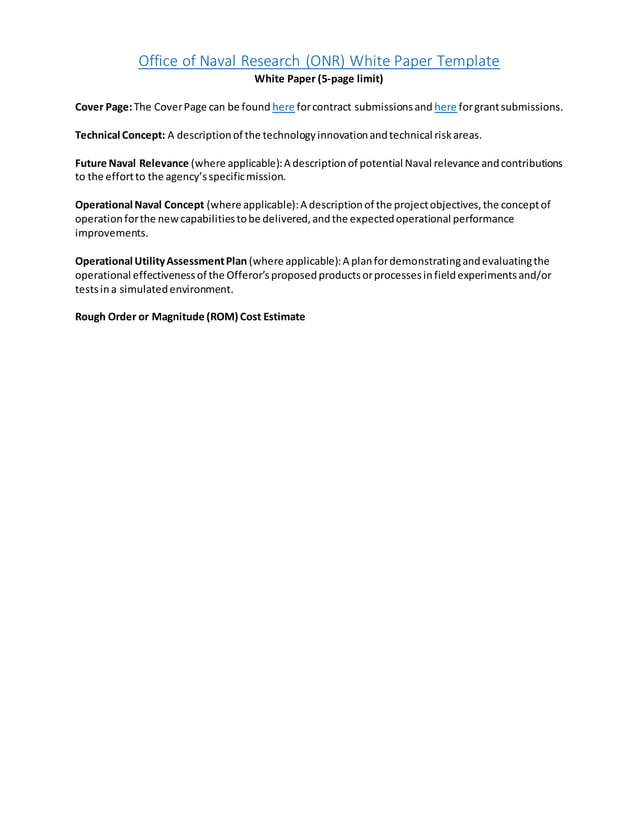 U.S. Navy White Paper Templates | DOCX
