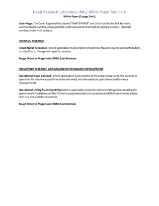 U.S. Navy White Paper Templates | DOCX
