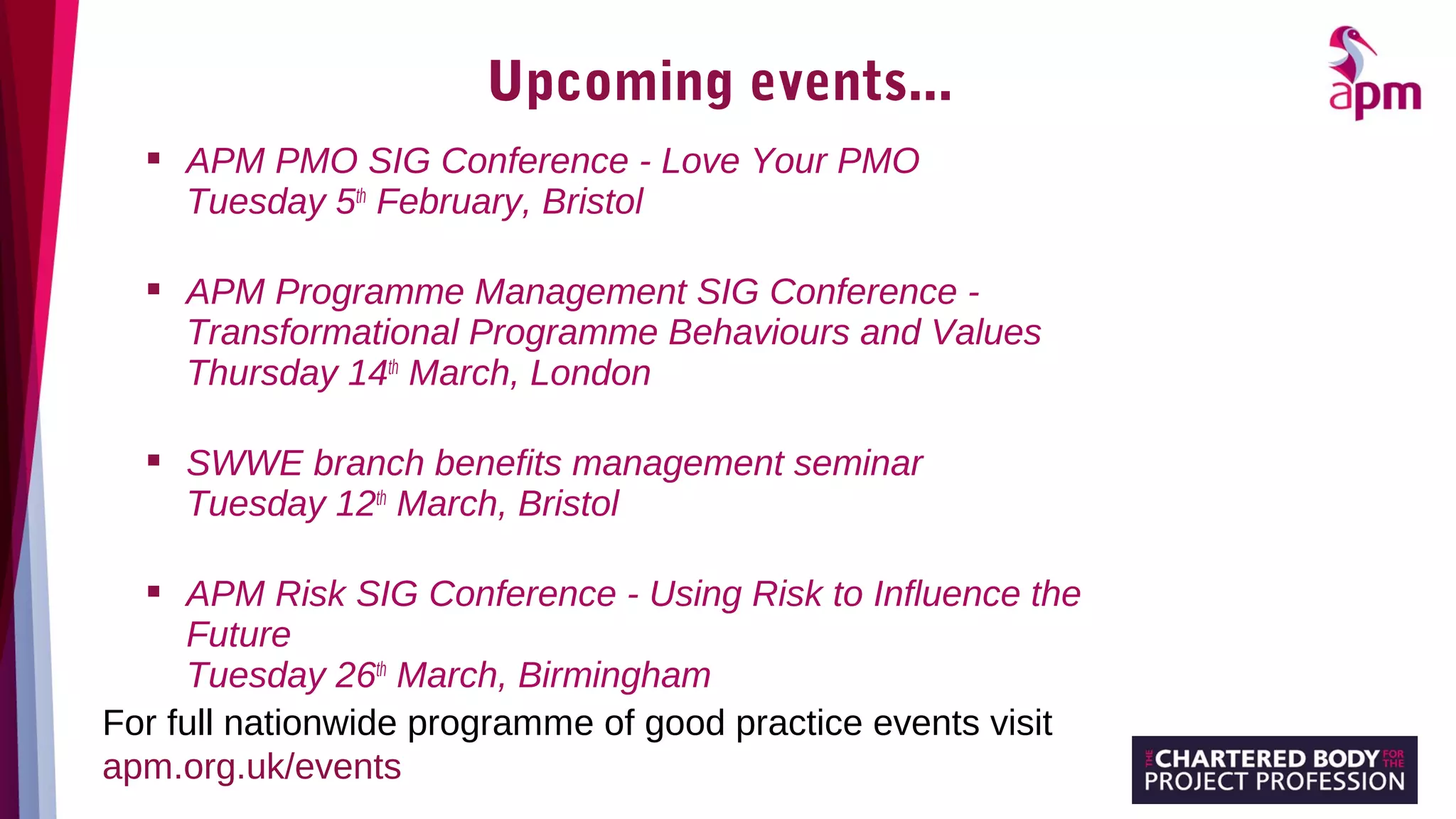 Setting up a benefits management framework - Merv Wyeth and Neil White | PPT