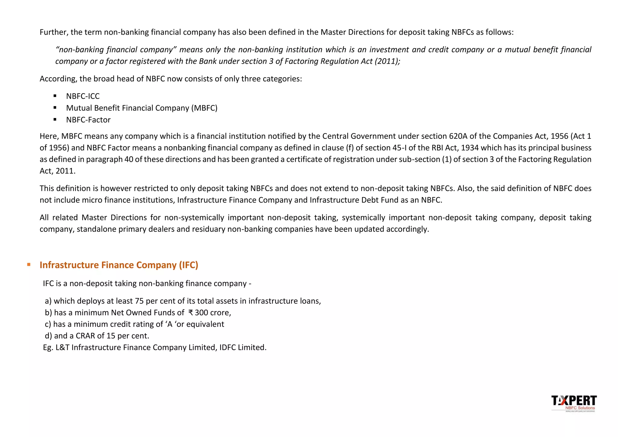 Types of Non- Banking Financial Companies | PDF