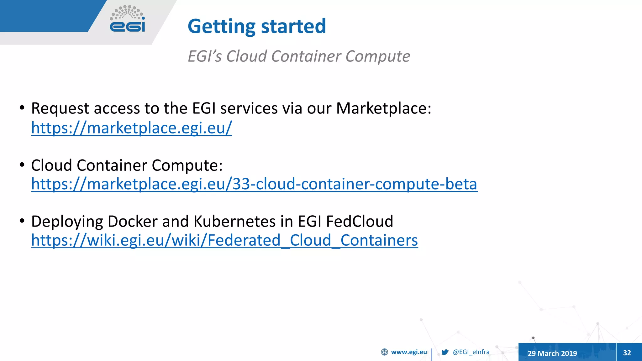 EGI Cloud Container Compute Service | PPT