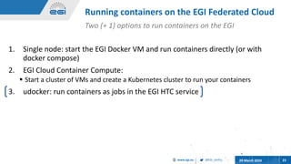 EGI Cloud Container Compute Service | PPT