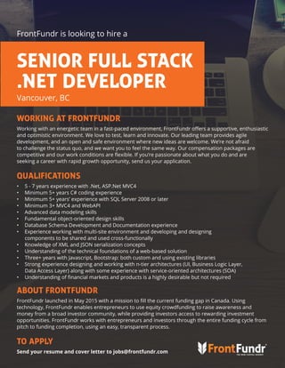 SR Developer Job Posting | PDF | Web Development | Internet