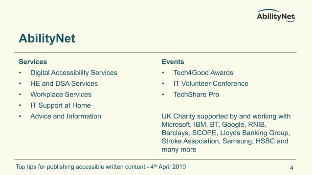 Top tips for publishing accessible written content | PPT