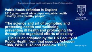 Public health systems and the health of the public | PPTX