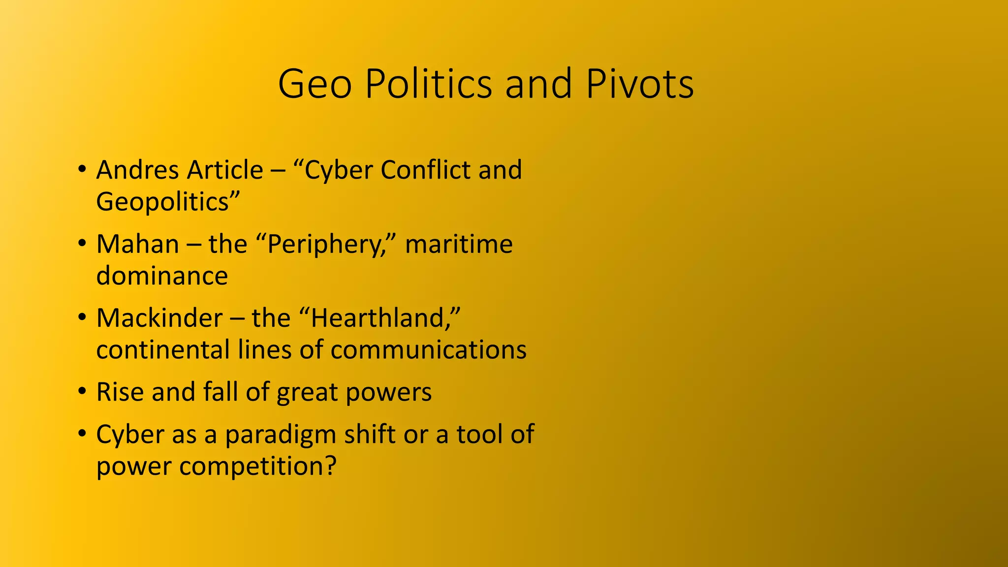 Cyberwar and Geopolitics | PPTX