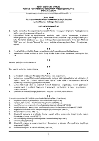 STATUT PTWP SA | PDF | Business Accounting & Finance | Business