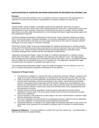 Computer Software Capitalization | DOCX | Business Accounting & Finance ...