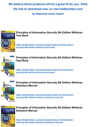 Principles of Information Security 4th Edition Whitman Test Bank | PDF