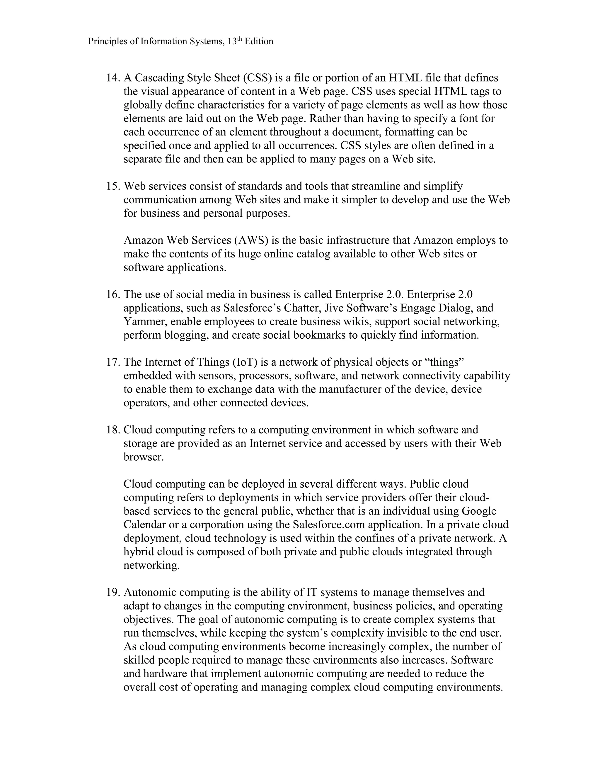 Principles of Information Systems 13th Edition Stair Solutions Manual | PDF