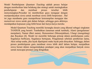 Inovasi strategi pembelajaran quantum teaching | PPT