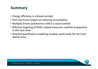 Powering Sydney's Future Forum June 2014 - Energy Efficiency - Luke ...