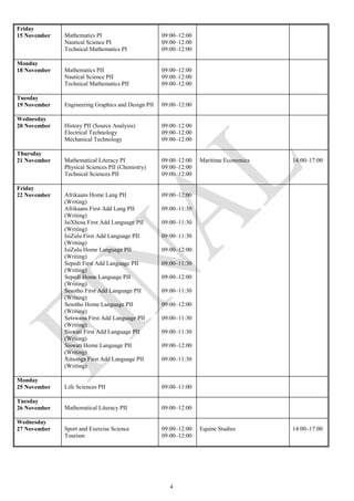 IEB final timetable 2019 | PDF