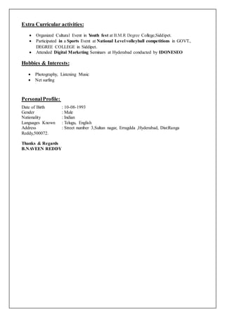 naveen new resume | DOCX | Technology & Computing