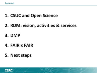 Research Data Management: CSUC activities & services | PPT