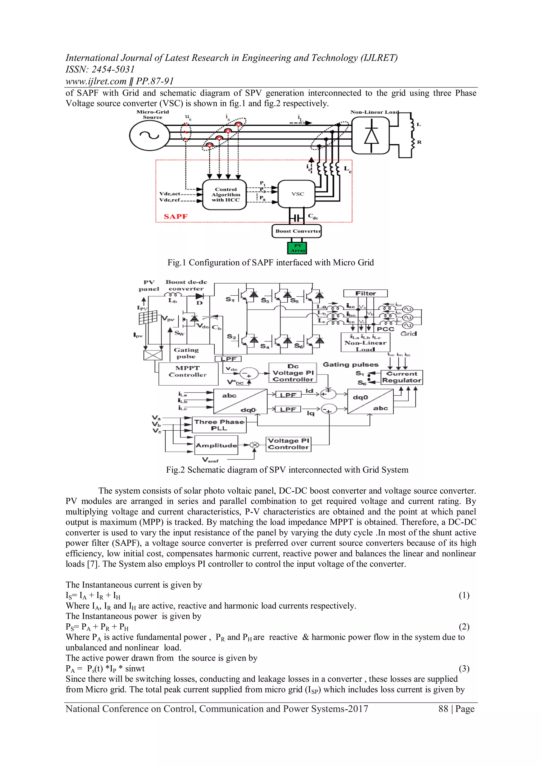 PV Source Integrated Micro-Grid for Power Quality Improvement using MPPT Technique | PDF